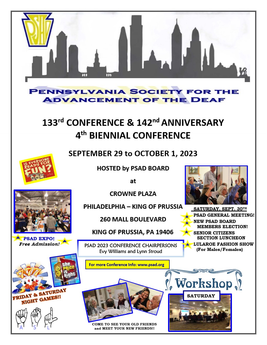 PSAD Conference 2023 (Philadelphia, PA – Sept. 29 – Oct 1, 2023 ...